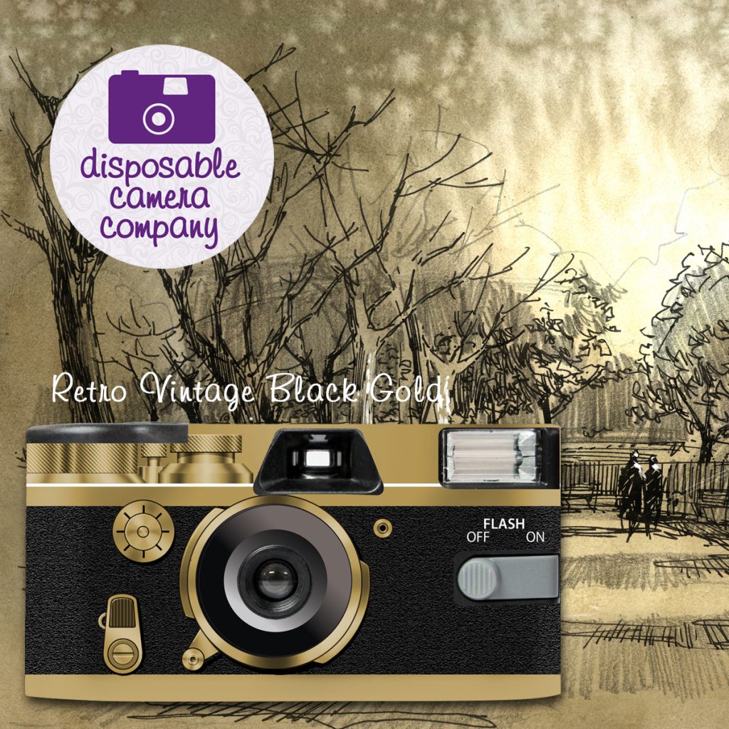 Retro Vintage Black Gold - Disposable Camera Company